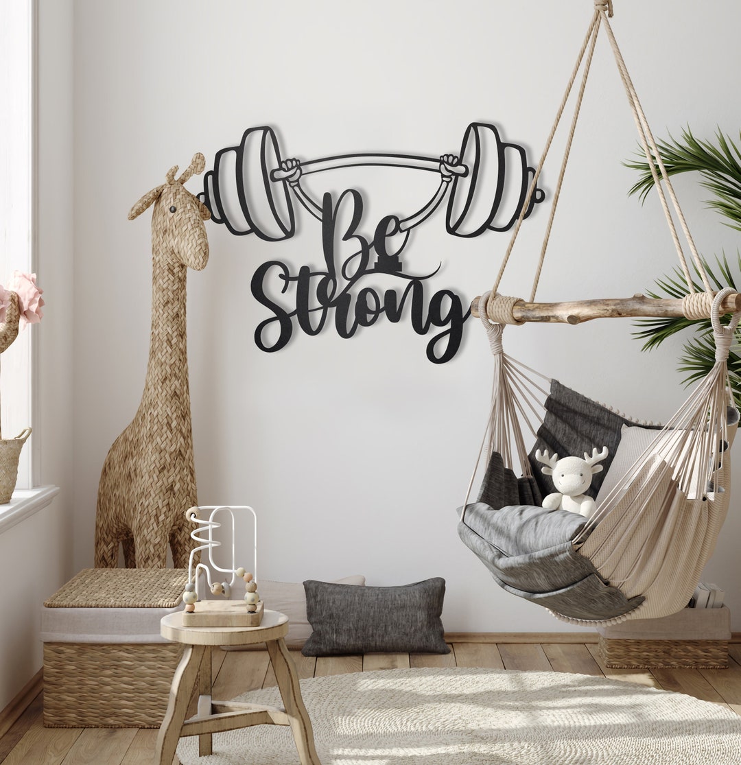Be Strong Metal Wall Art, Unique Be Strong Wall Decor for Living Room ...