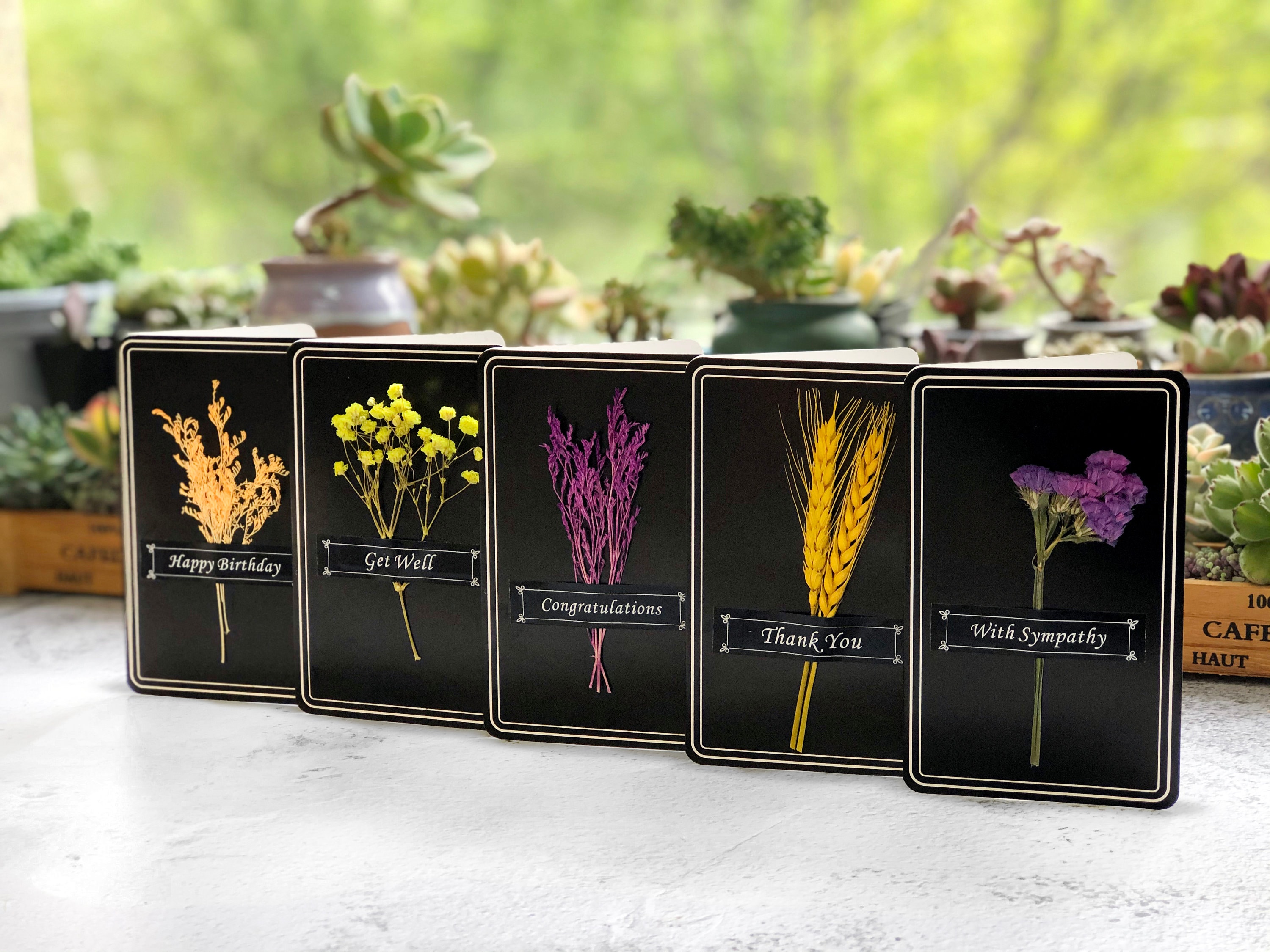 Customizable Real Flower Greeting Cards for All Occasions With ...