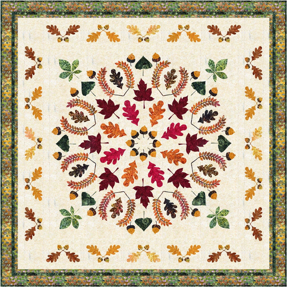 Autumn Medallion Tourmaline & Thyme Quilts Cider Tonga Batiks Timeless ...