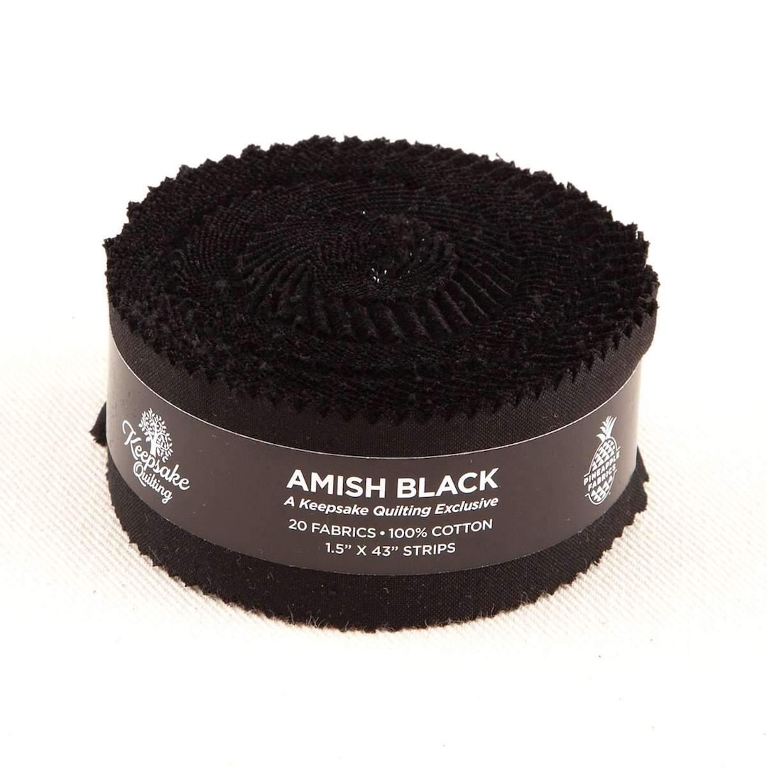 Keepsake Quilting - Amish Black Fabric - 1 1/2" Strips - 20 Pieces - Etsy