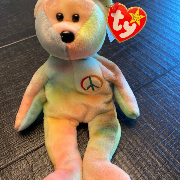 Peace Bear Beanie Baby - Etsy