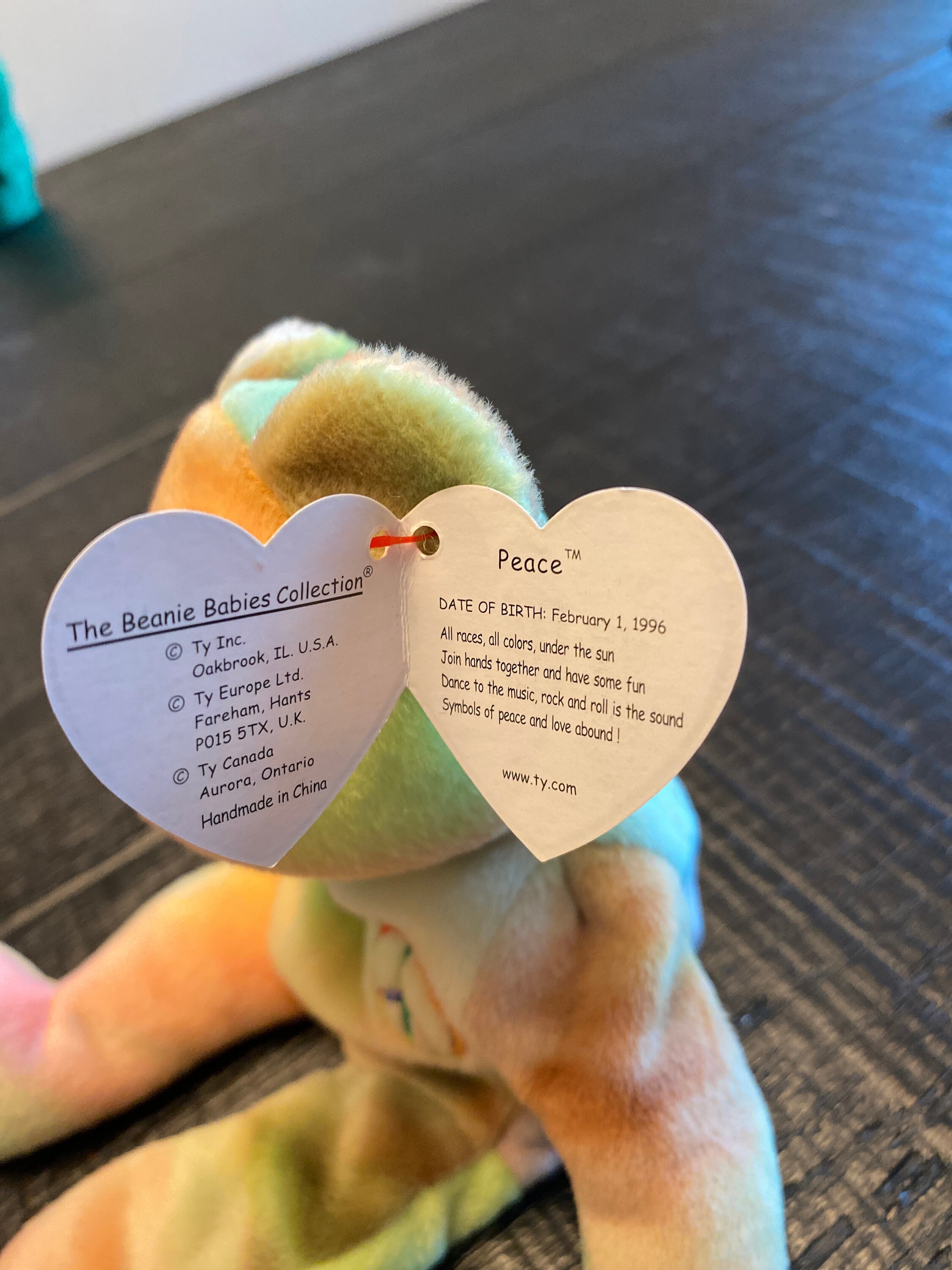 Rare Peace Bear Beanie Baby - Etsy