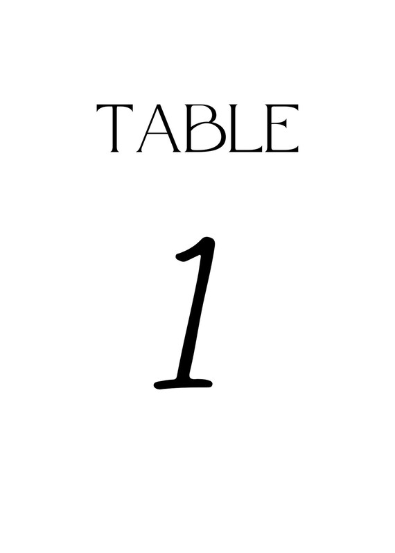 Printable Table Number Template | Etsy