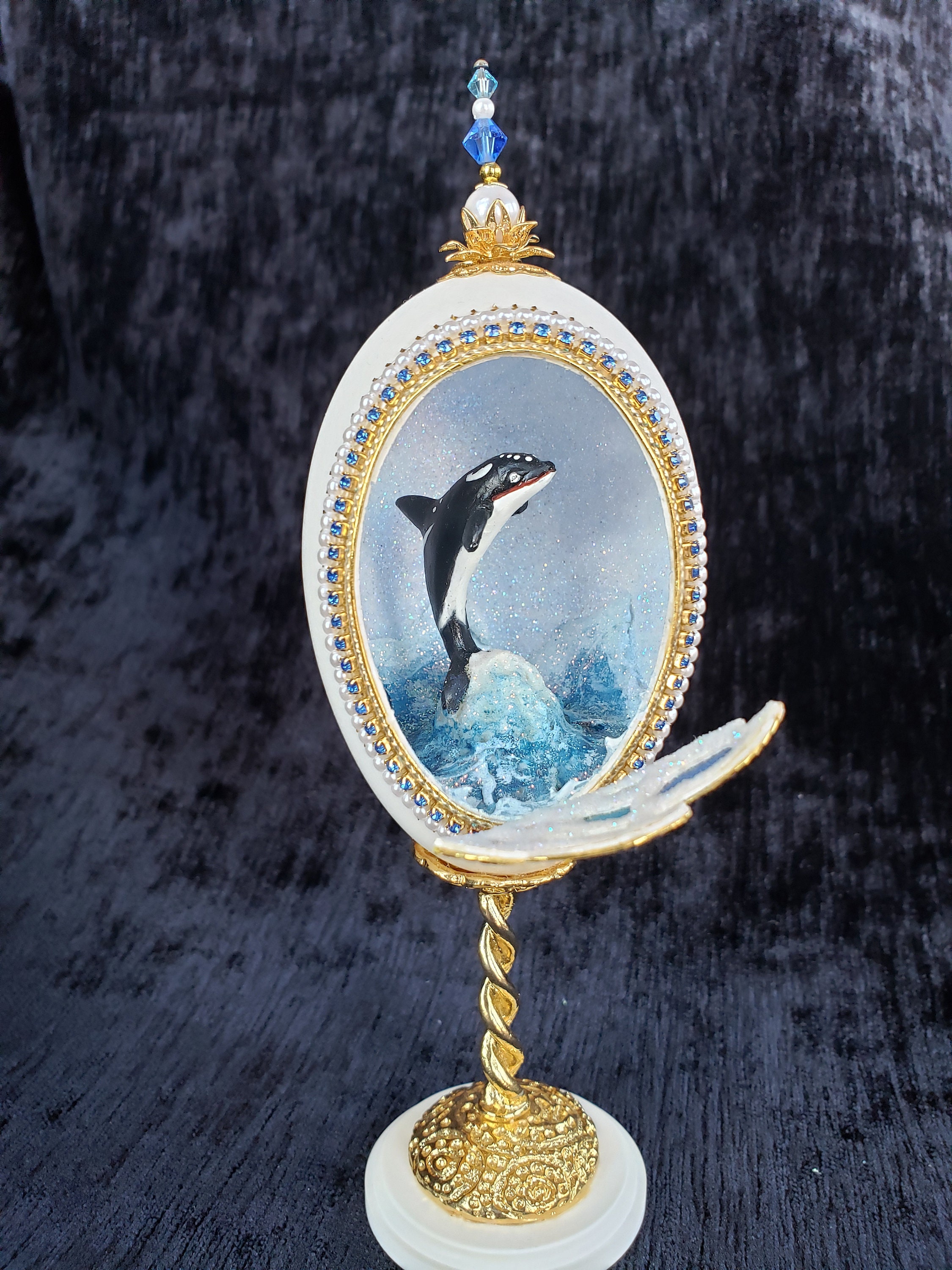 Orca Amidst Ocean Waves Handmade REAL GOOSE EGG - Etsy