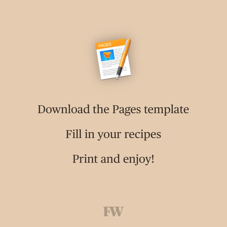 Recipe Template for Apple Pages - Etsy