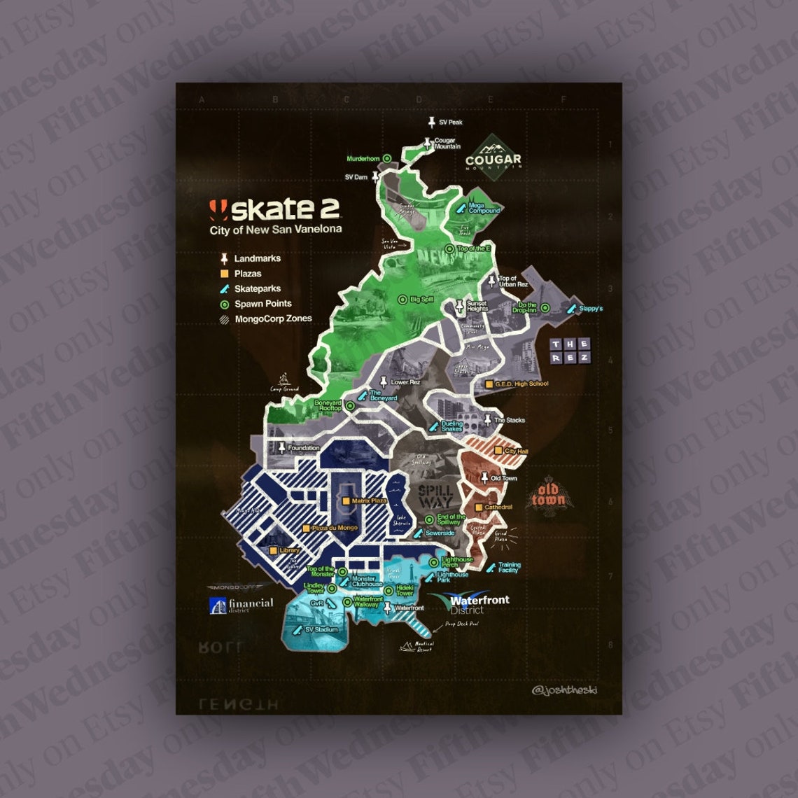 Skate 2 New San Vanelona Map - Etsy UK