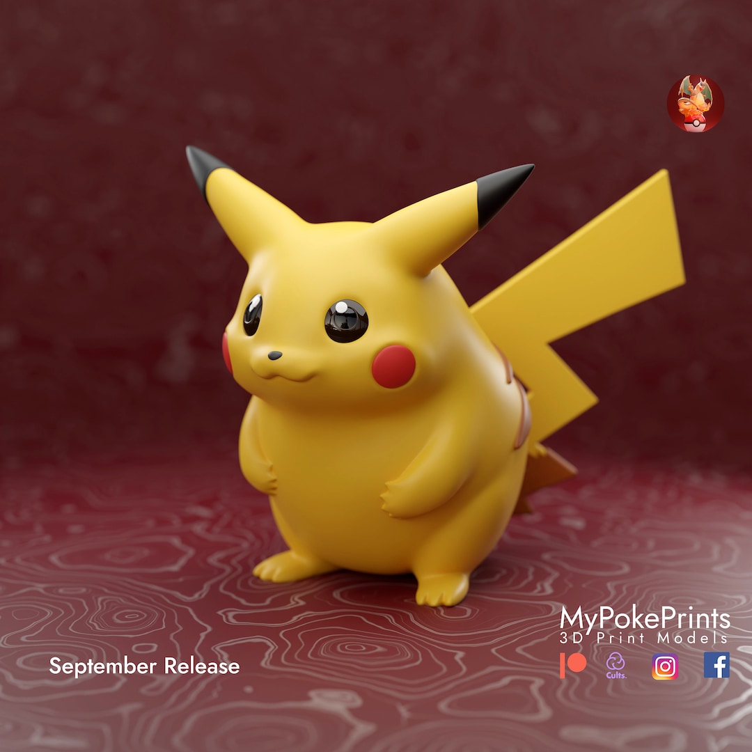 Pokemon Chubby Pikachu / Fat Pikachu Figurine Model Unpainted / White ...
