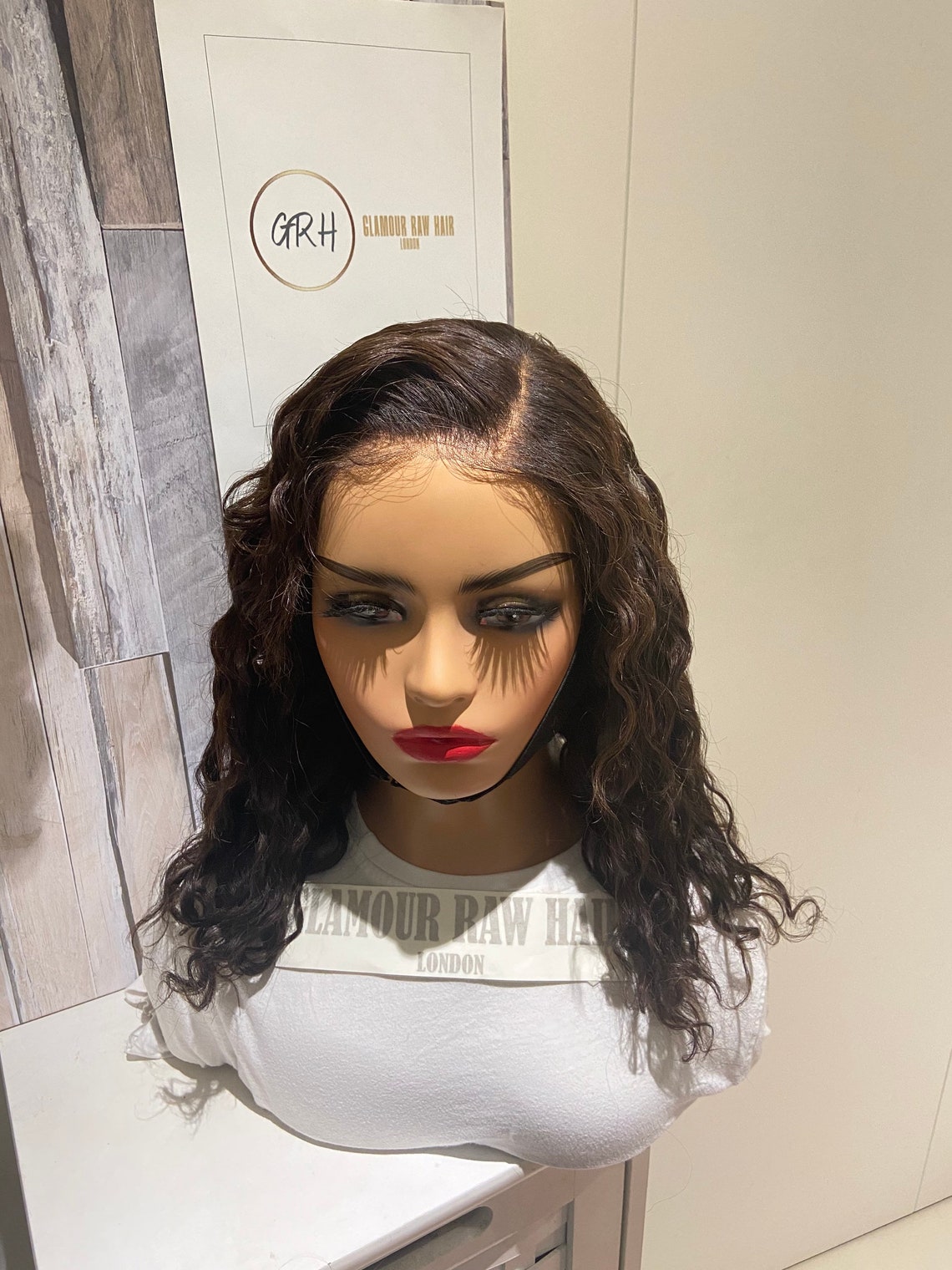 Dark Brown Human Hair Wig 12 inch transparent lace Free | Etsy