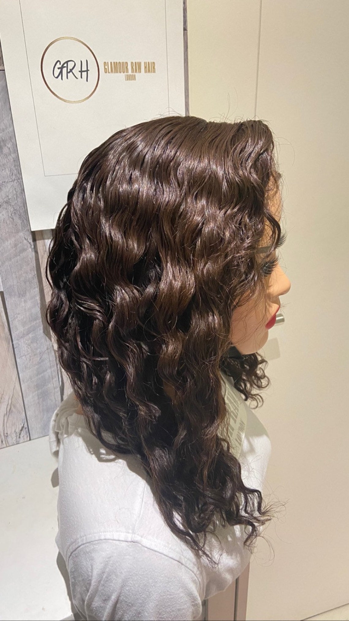 Dark Brown Human Hair Wig 12 inch transparent lace Free | Etsy