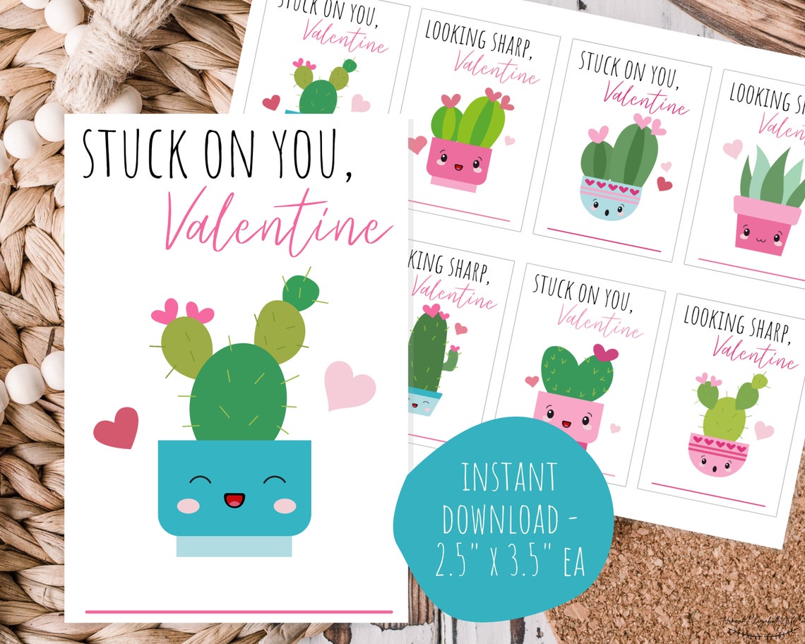 Printable Valentine's Day Cards - Printable Cacti Valentine's Cards ...