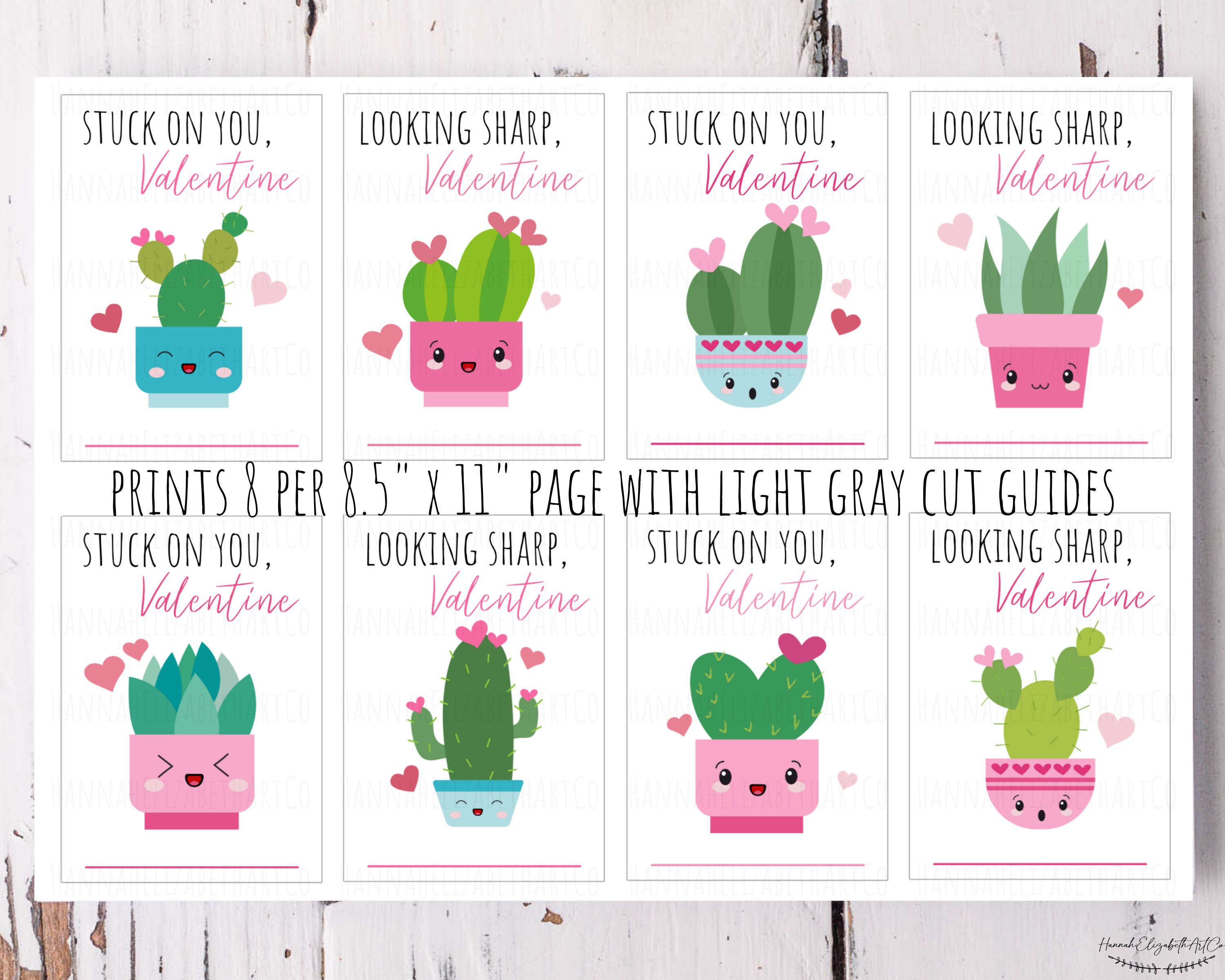 Printable Valentine's Day Cards - Printable Cacti Valentine's Cards ...