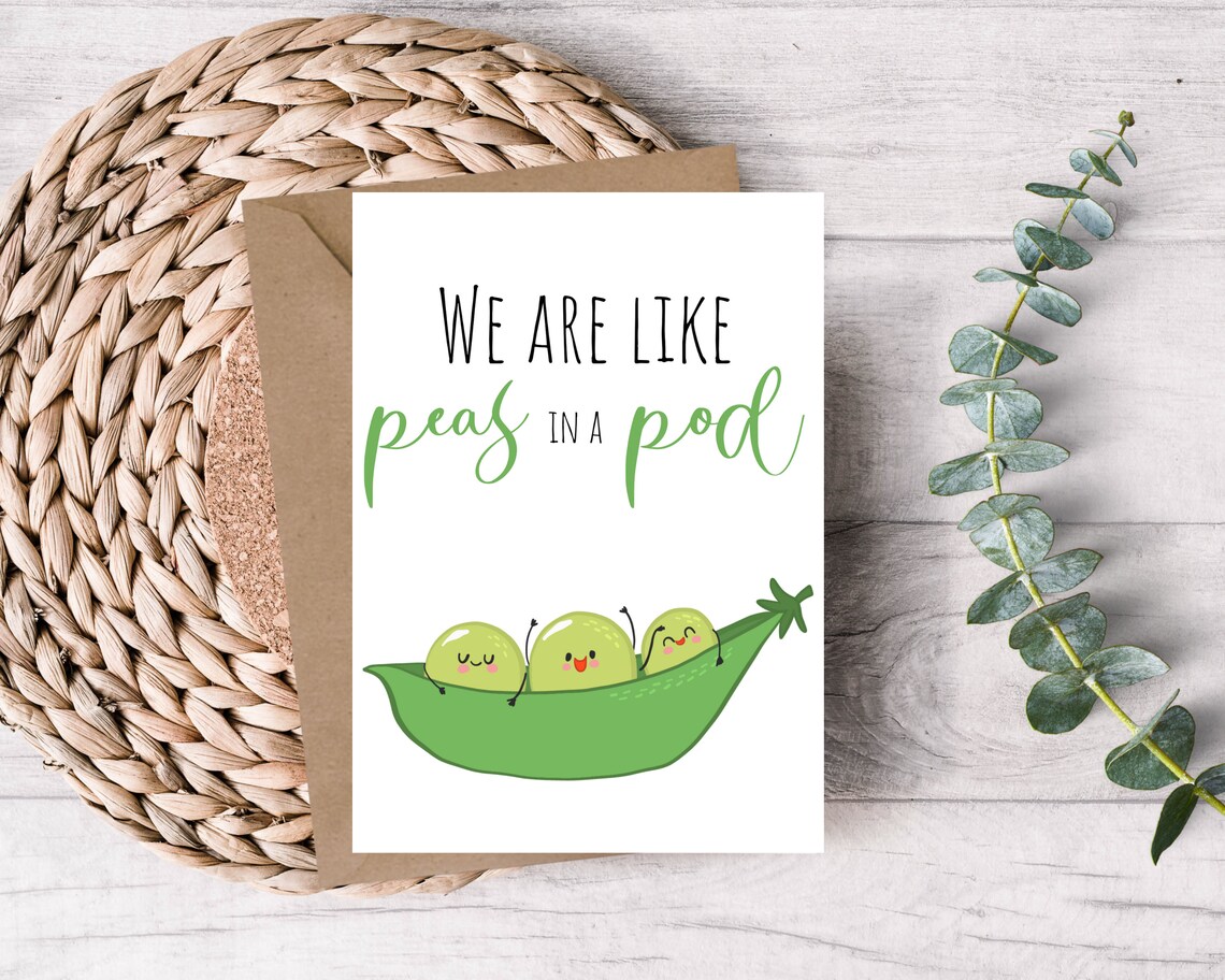 Printable Anniversary Card Printable Card Peas in A Pod Card Cute Card ...
