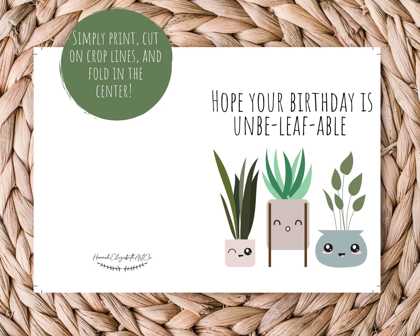 Printable Birthday Card Plant Birthday Card Happy Birthday - Etsy
