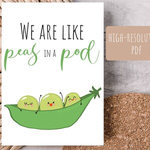Printable Anniversary Card Printable Card Peas in A Pod Card Cute Card ...