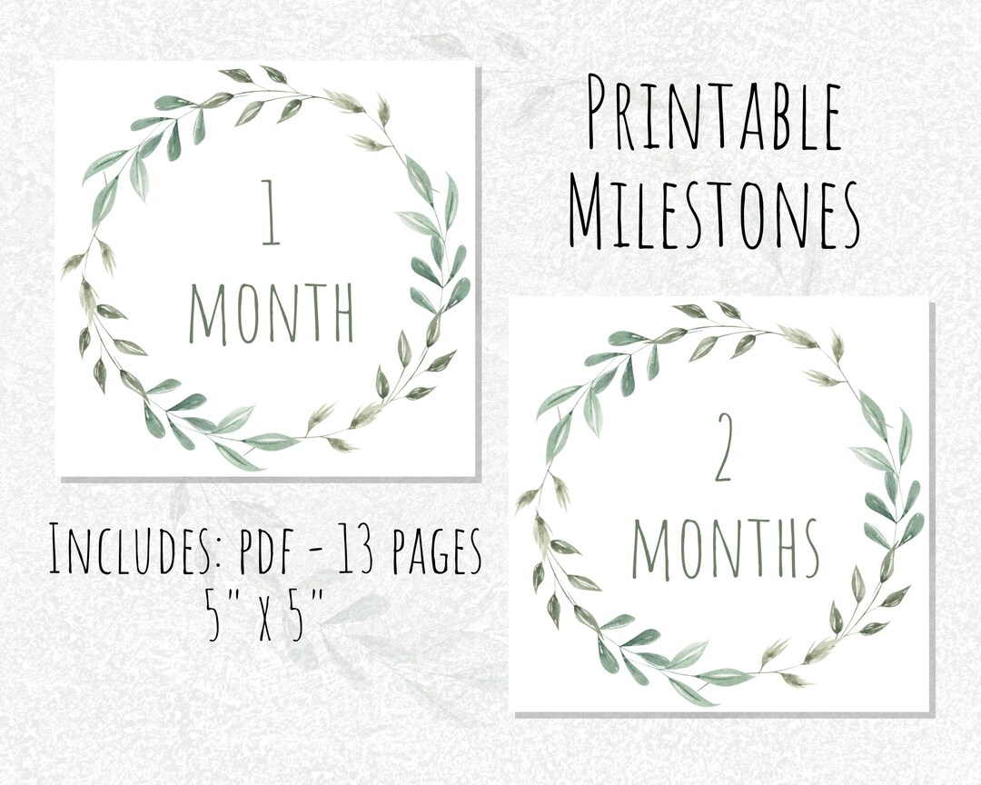 Printable Baby Milestones - Printable Milestones - Printable Milestone ...