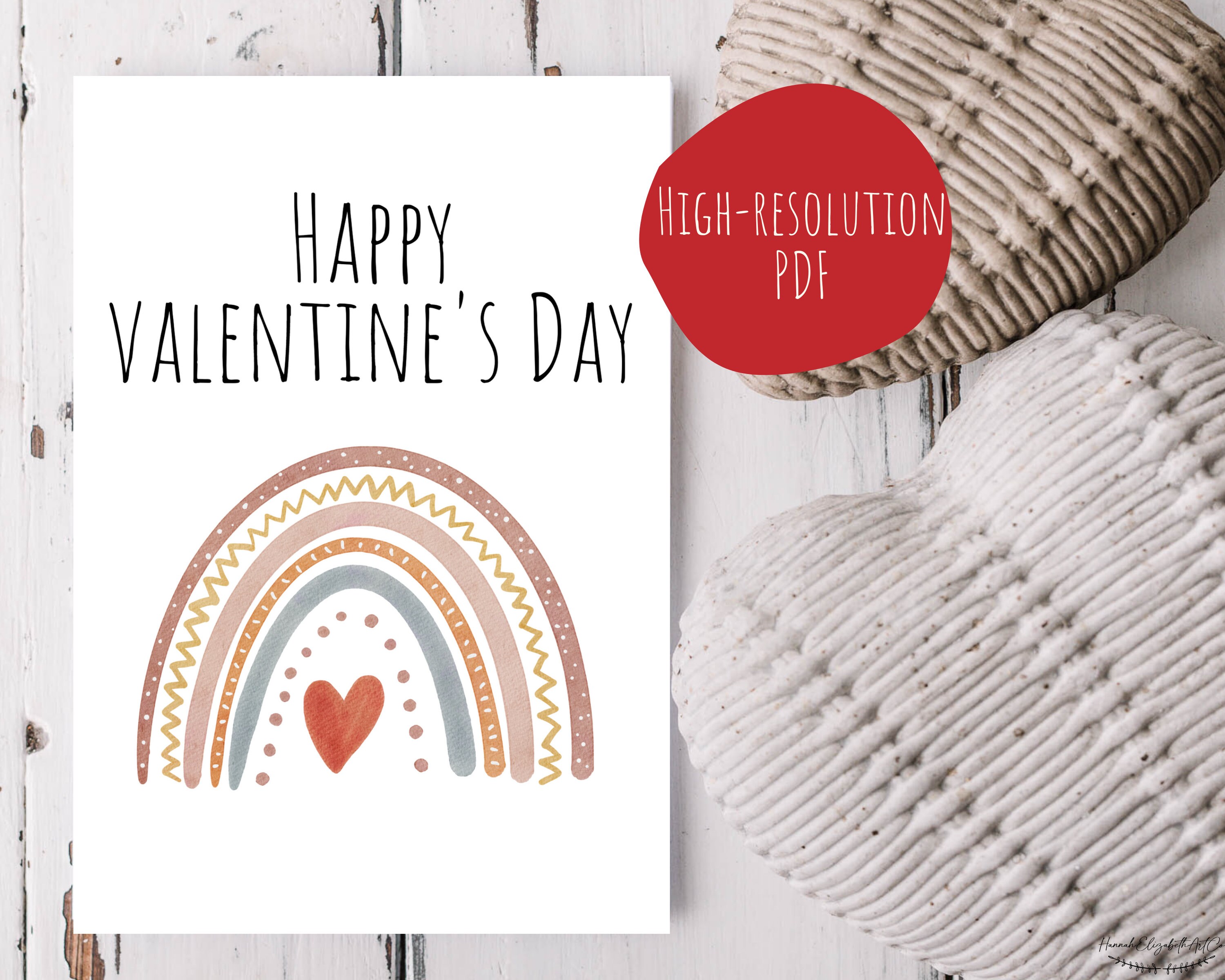 Printable Valentine's Day Card - Printable I Love You Card - Rainbow ...