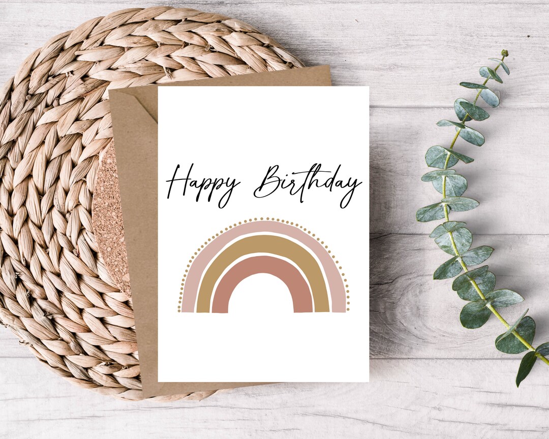 Printable Birthday Card - Rainbow Birthday Card - Happy Birthday Card ...
