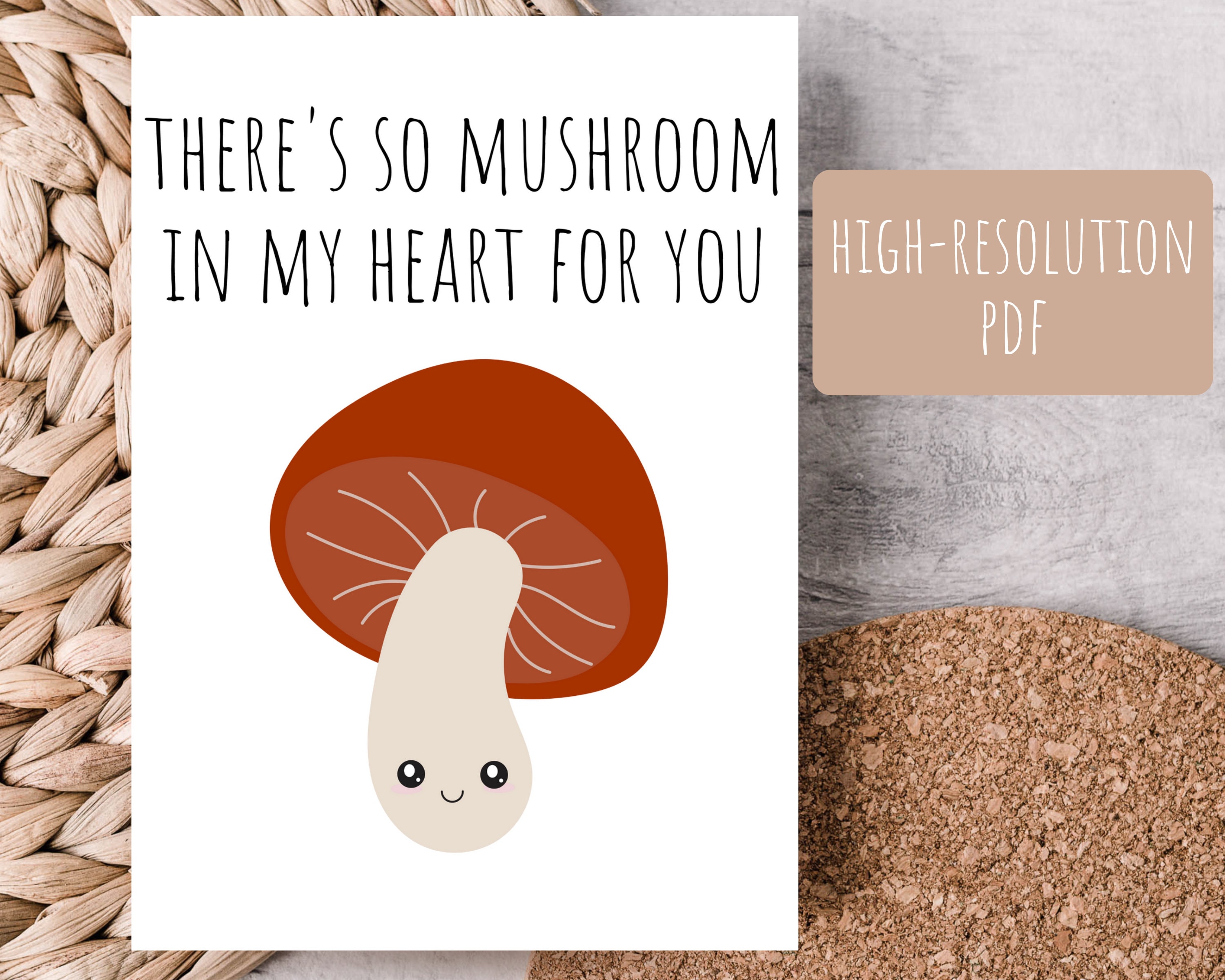Printable Valentine's Day Card - Printable Card - Mushroom Card ...