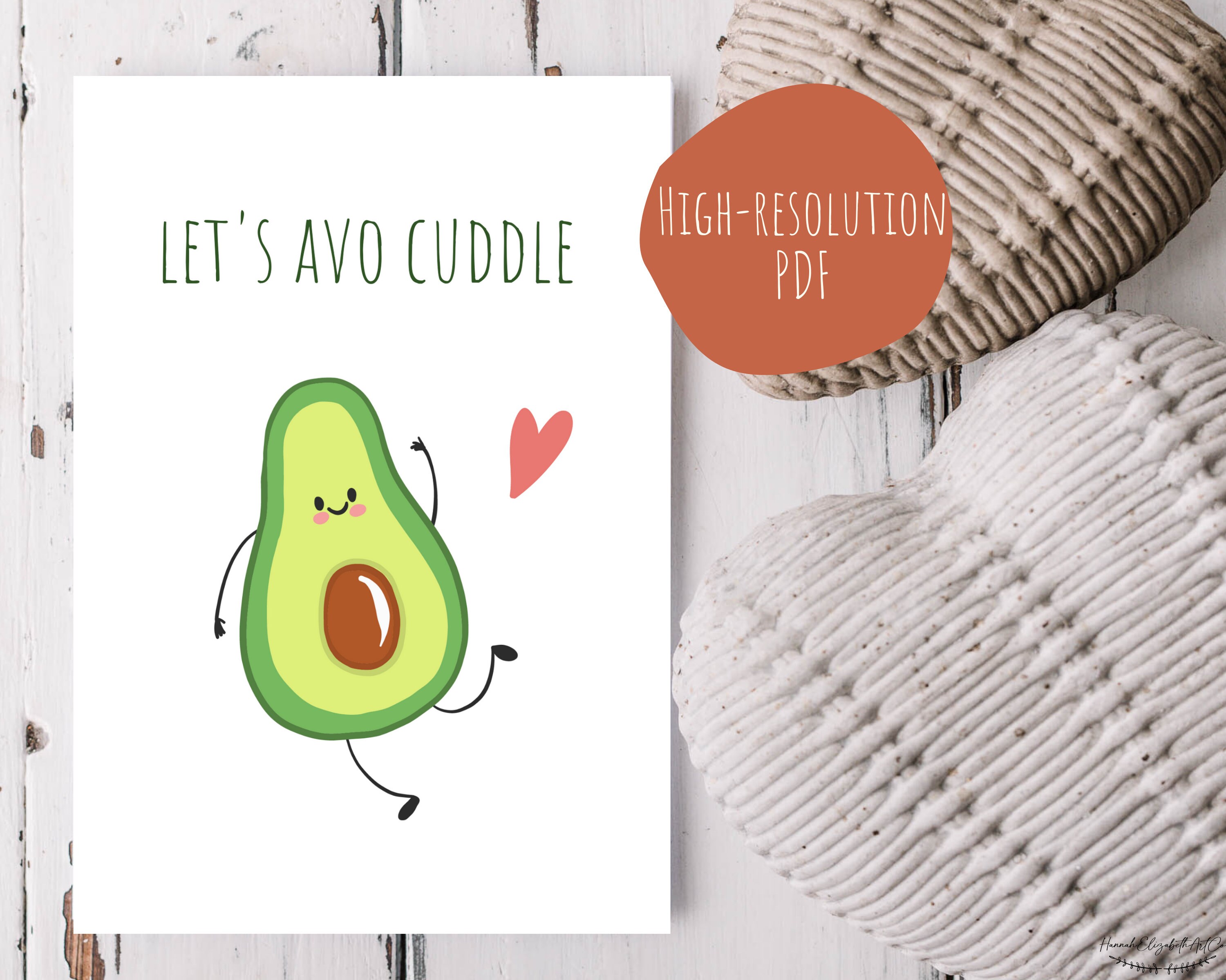 Printable Anniversary Card Let's Avo Cuddle Card Love Card Avocado Card ...