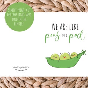 Printable Anniversary Card - Printable Card - Peas in A Pod Card - Cute ...