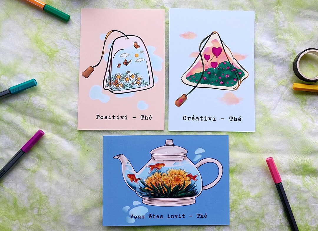 Tea Postcards - Etsy