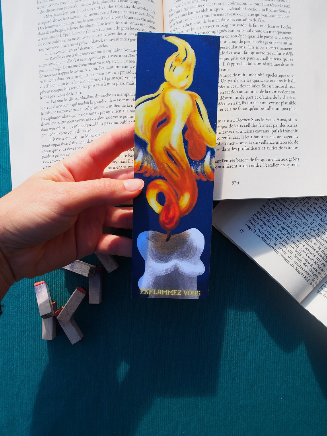 Illustrated Bookmark the Flame - Etsy Singapore
