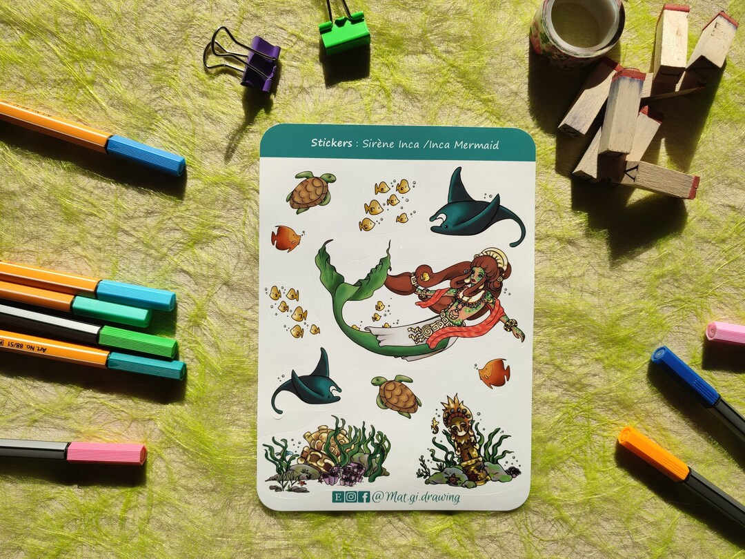 Inca Mermaid Stickers - Etsy