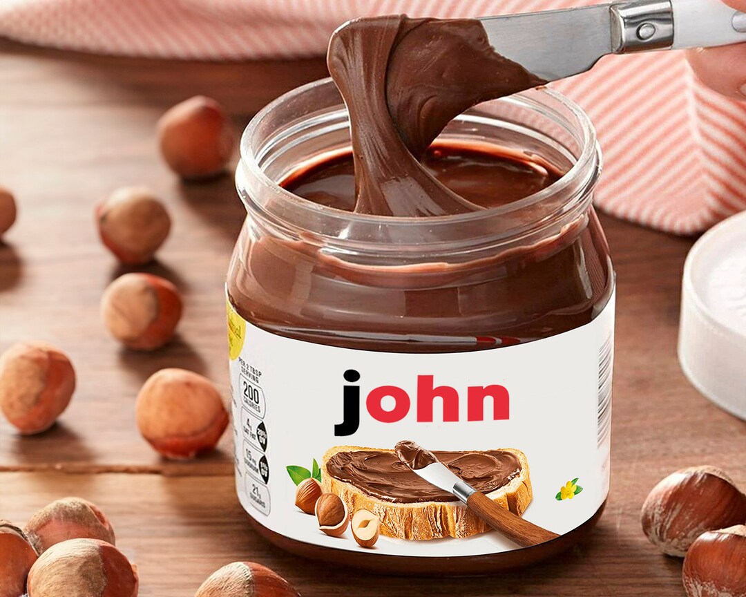 Personalized Chocolate NUTELLA Jar Label Printable Digital - Etsy