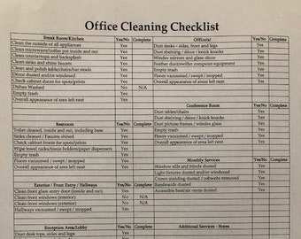Office Cleaning Checklist Printable