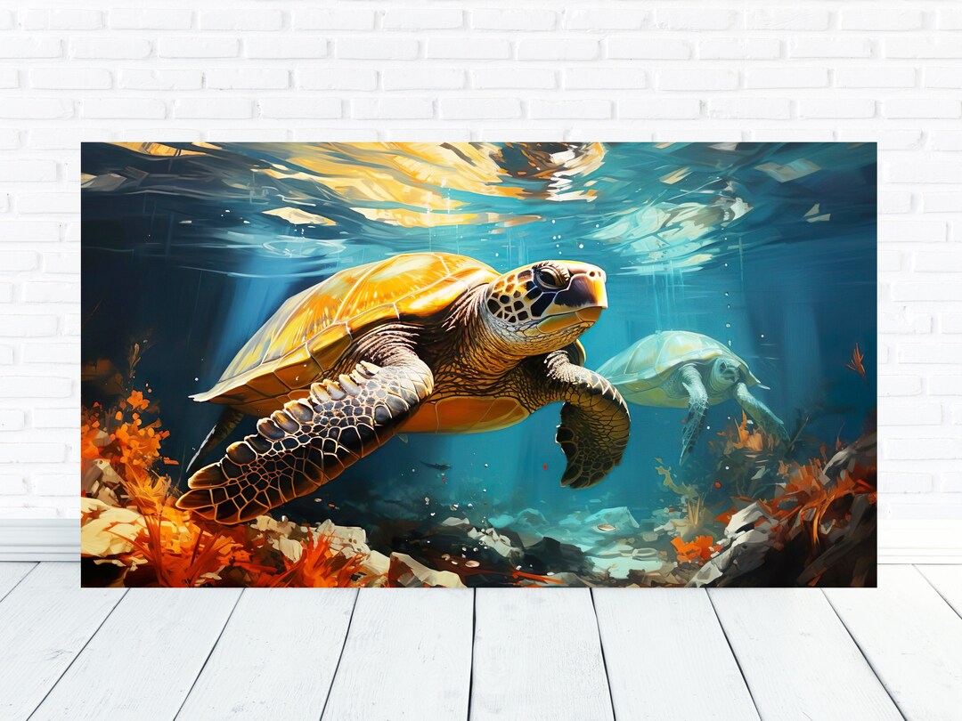 Royalty Free Image, Sea Turtles Swimming, Digital AI Art Commercial Use ...