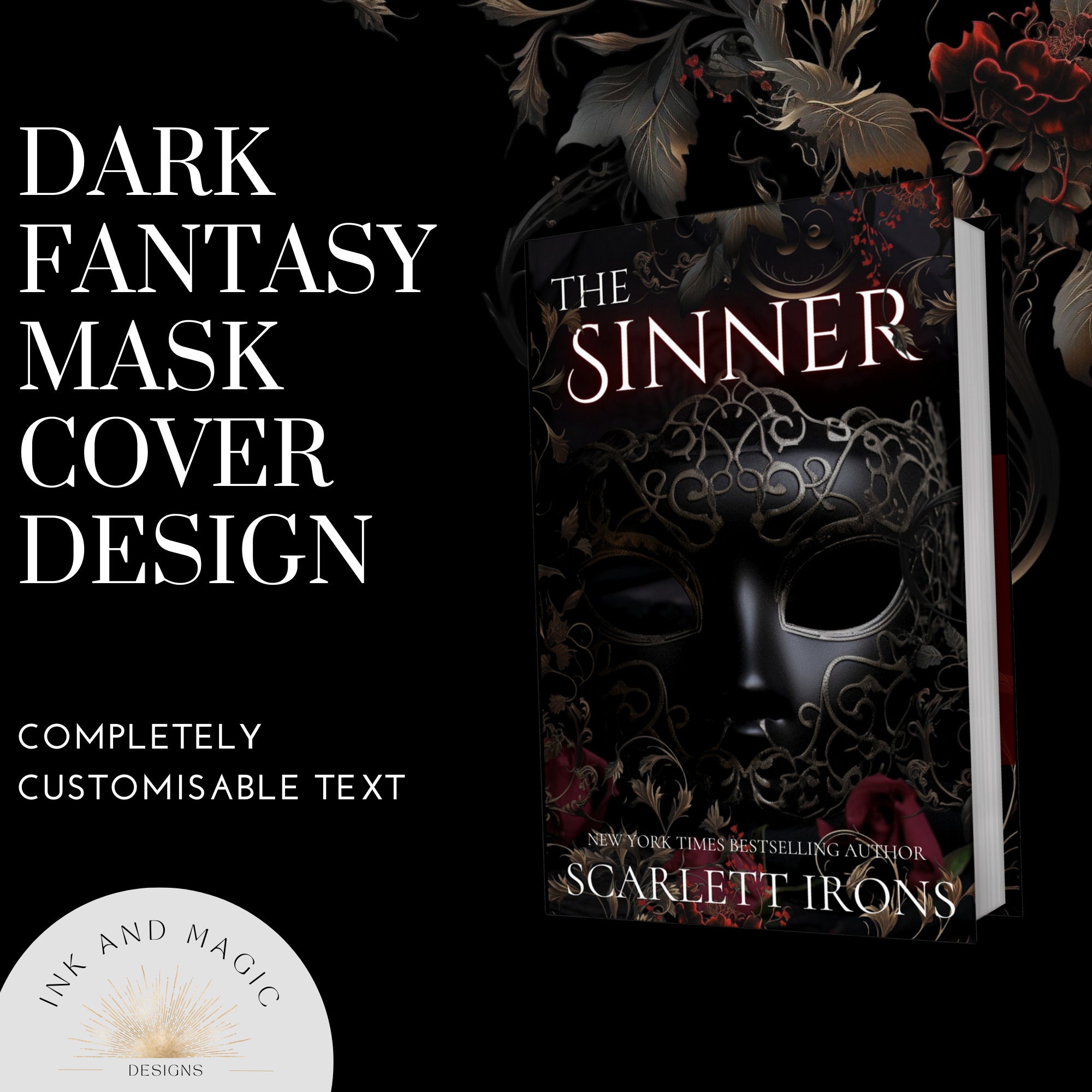 Customisable Book Cover Design Pre-made Dark Romance Masquerade ...