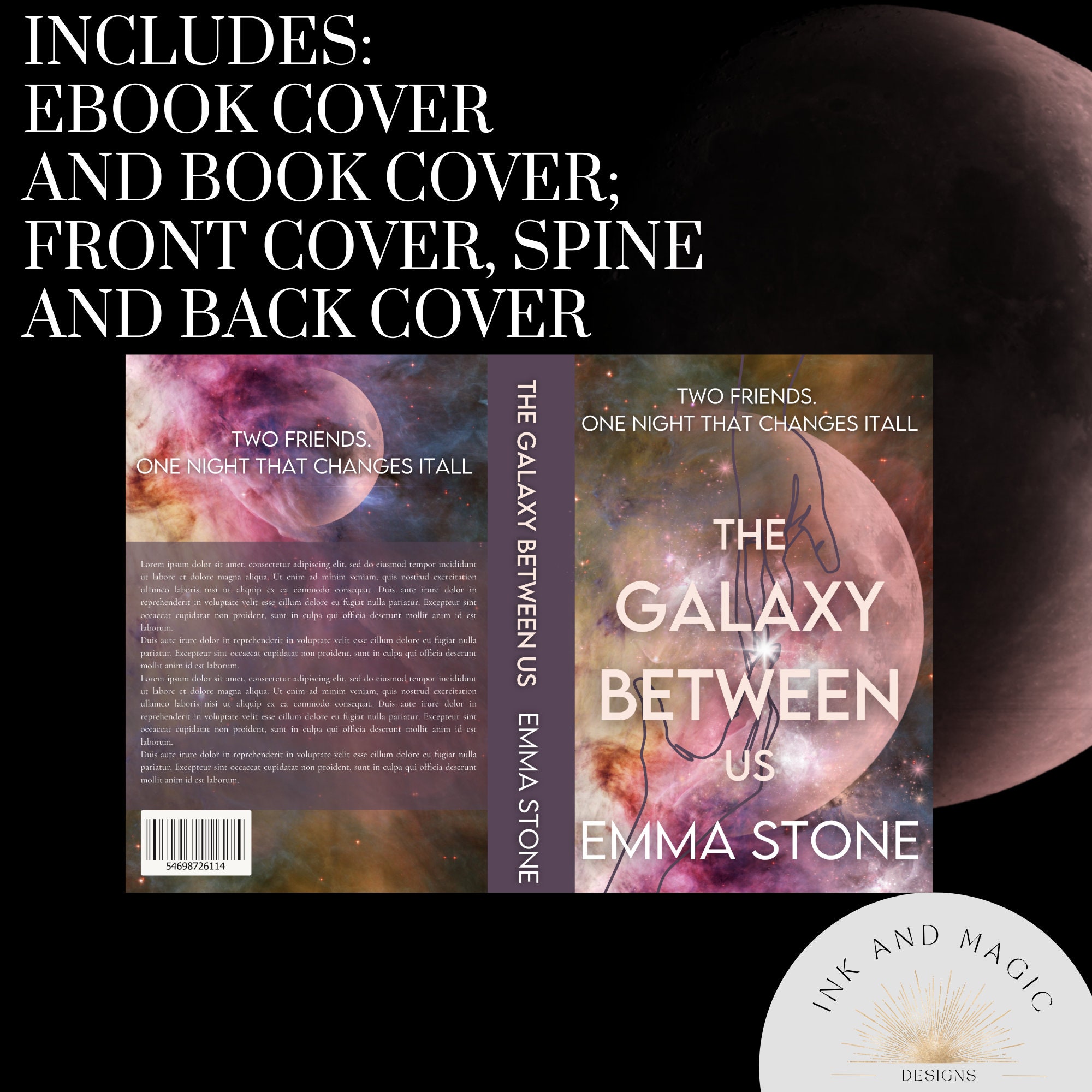 Customisable Book Cover Design Pre-made Celestial Romance Fiction ...