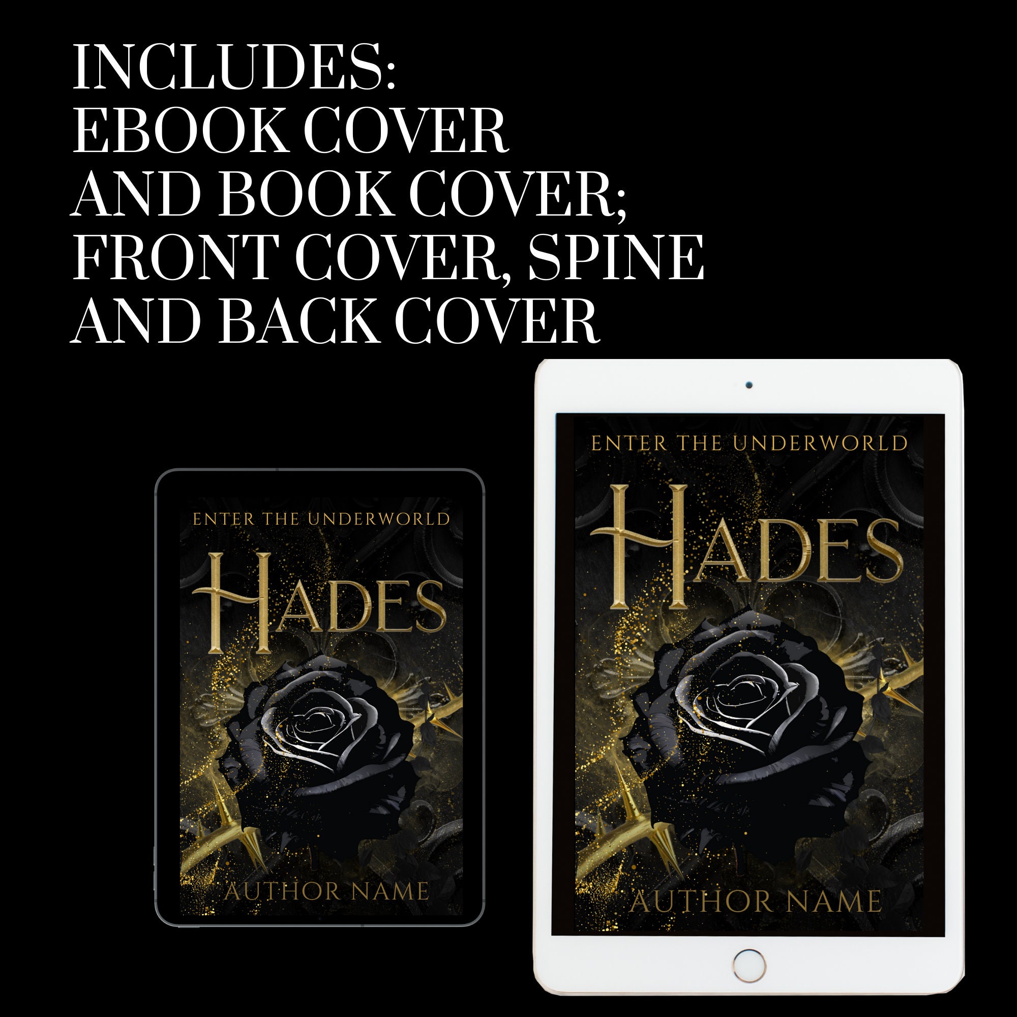 Customisable Book Cover Design | Pre-made Dark Romance Physical Book ...