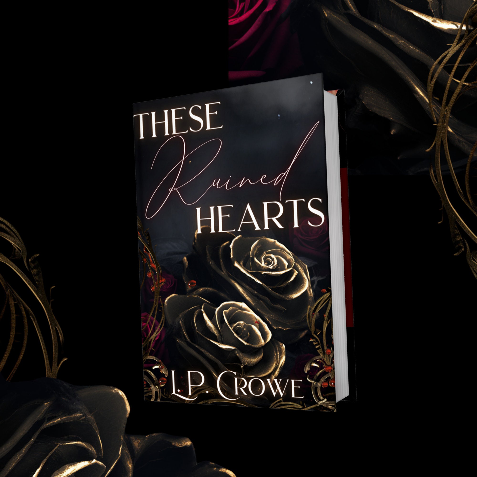 Customisable Book Cover Design Pre-made Dark Romance Golden Rose Garden ...