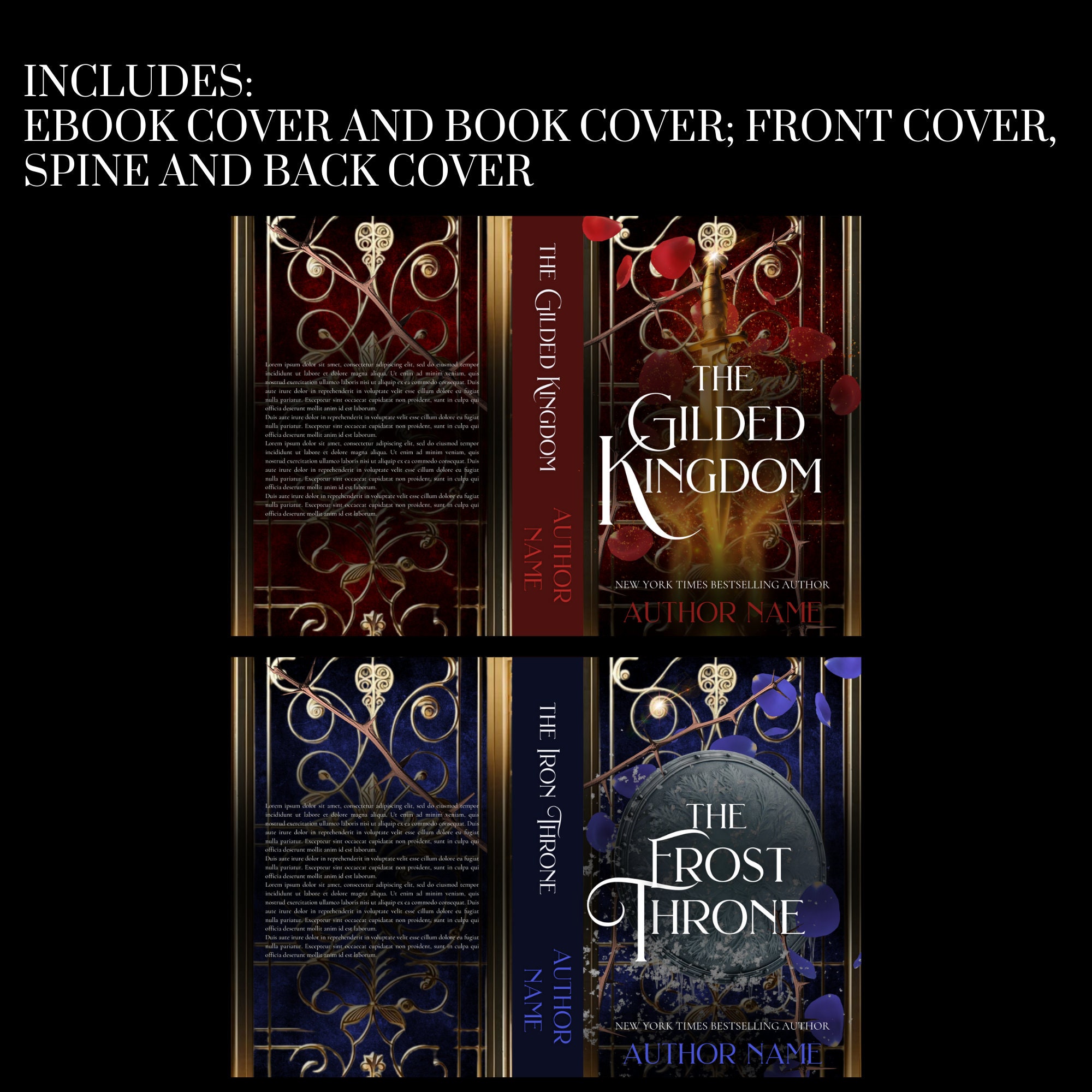 Customisable Book Cover Design Set | Pre-made Fantasy Book and Ebook ...