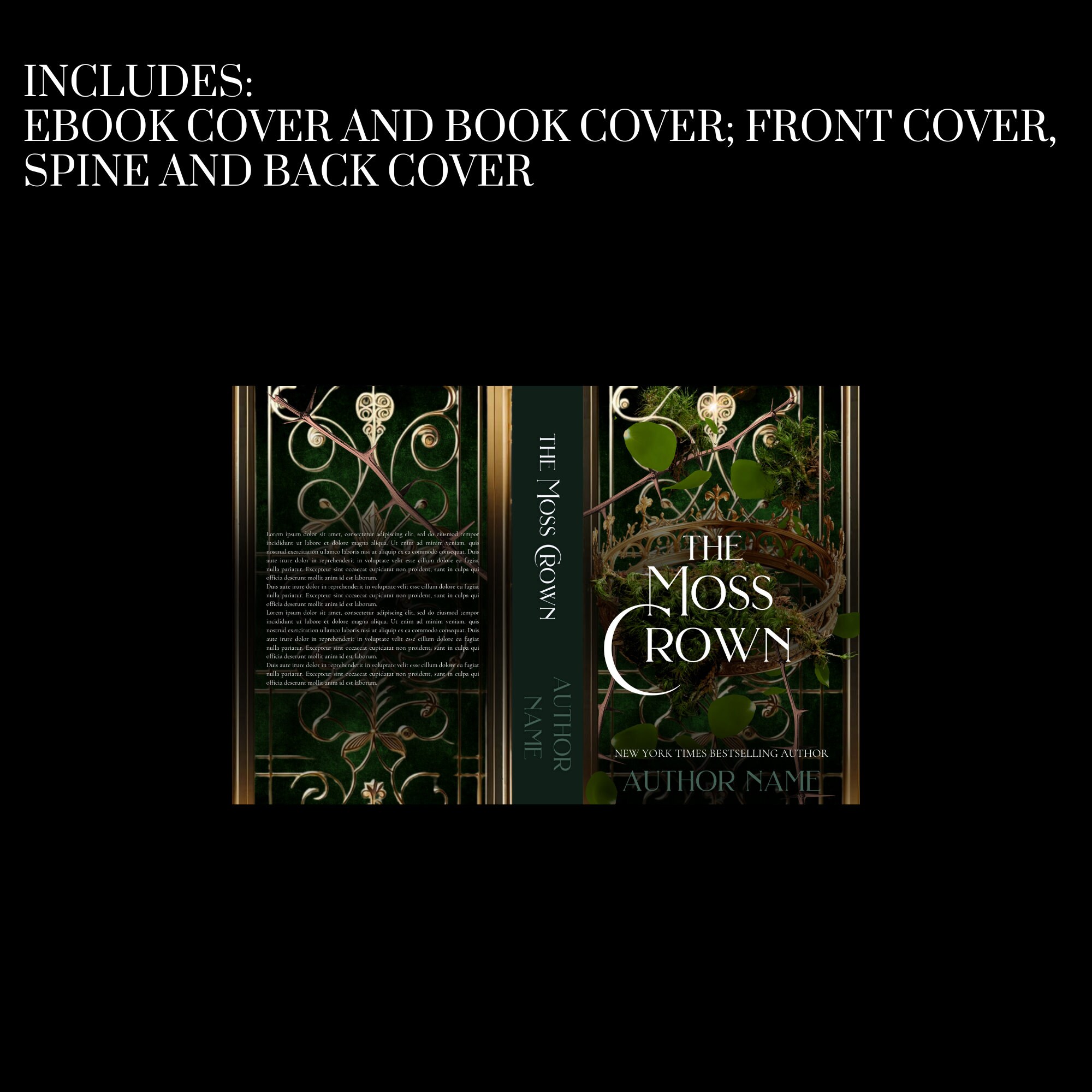 Customisable Book Cover Design Set | Pre-made Fantasy Book and Ebook ...