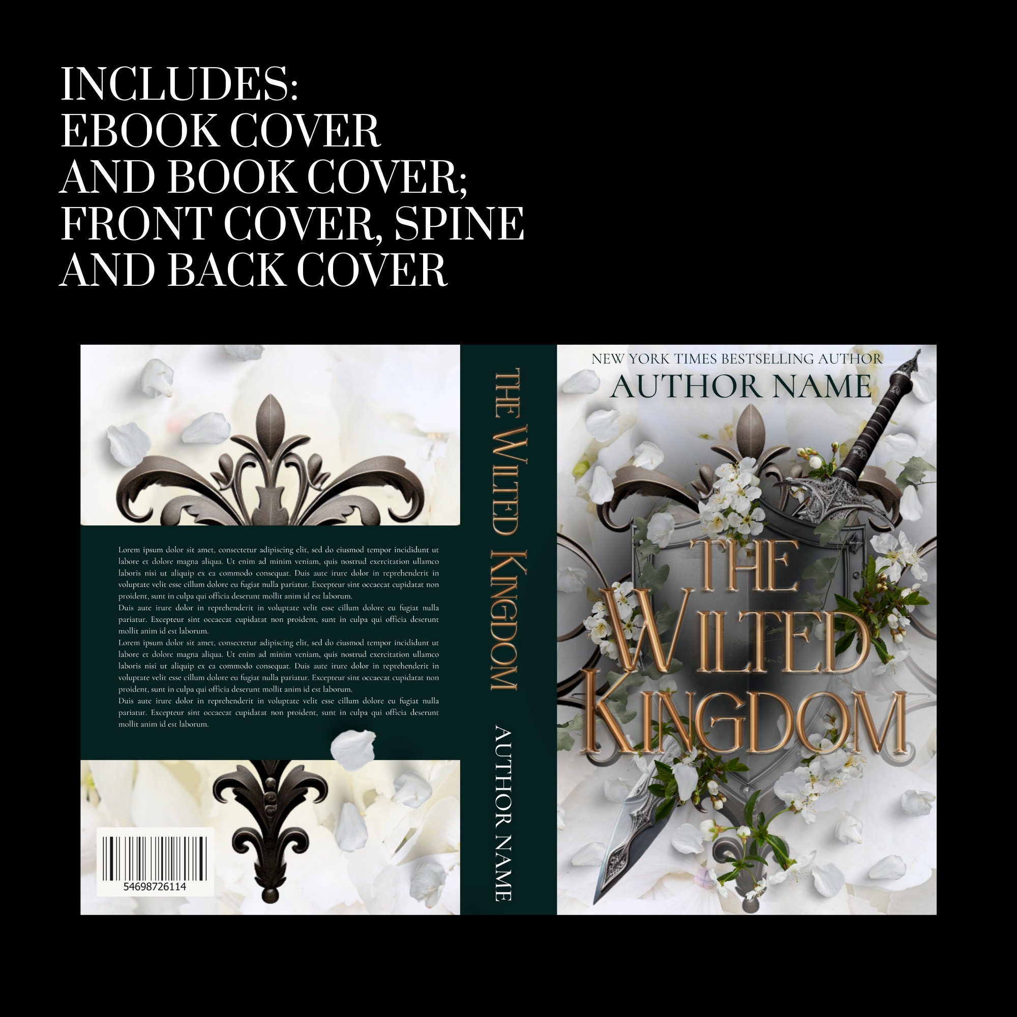 Customisable Book Cover Design Pre-made Fantasy Romance Physical Book ...