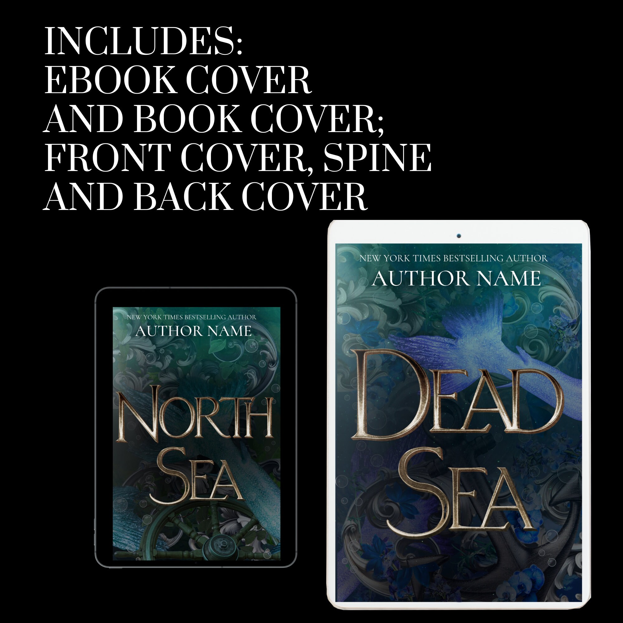 Customisable Book Cover Design | Pre-made Fantasy Pirate Siren Physical ...