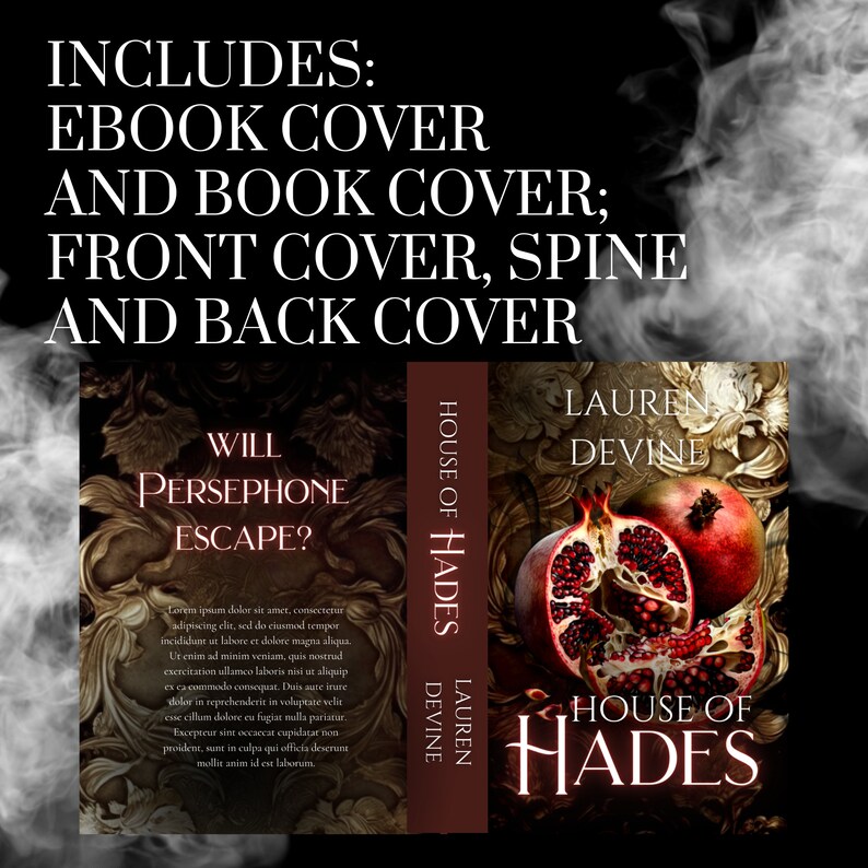 Customisable Book Cover Design Pre-made Dark Romance Hades and ...