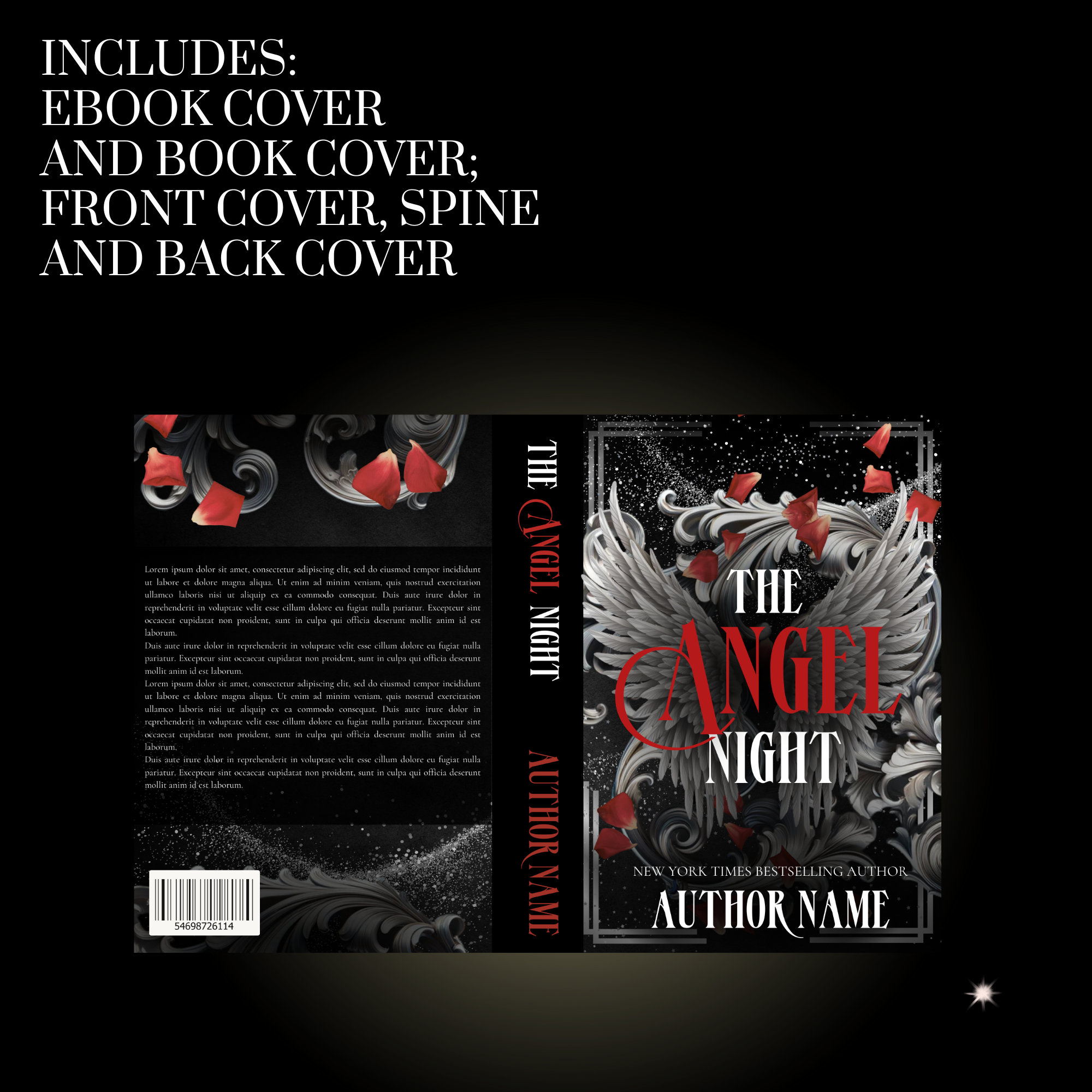 Customisable Book Cover Design | Pre-made Dark Fantasy Romance Physical ...