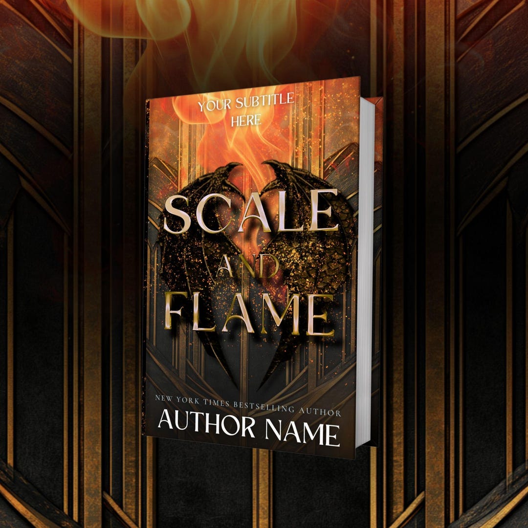 Customisable Book Cover Design | Pre-made Dark Dragon Fantasy Physical ...