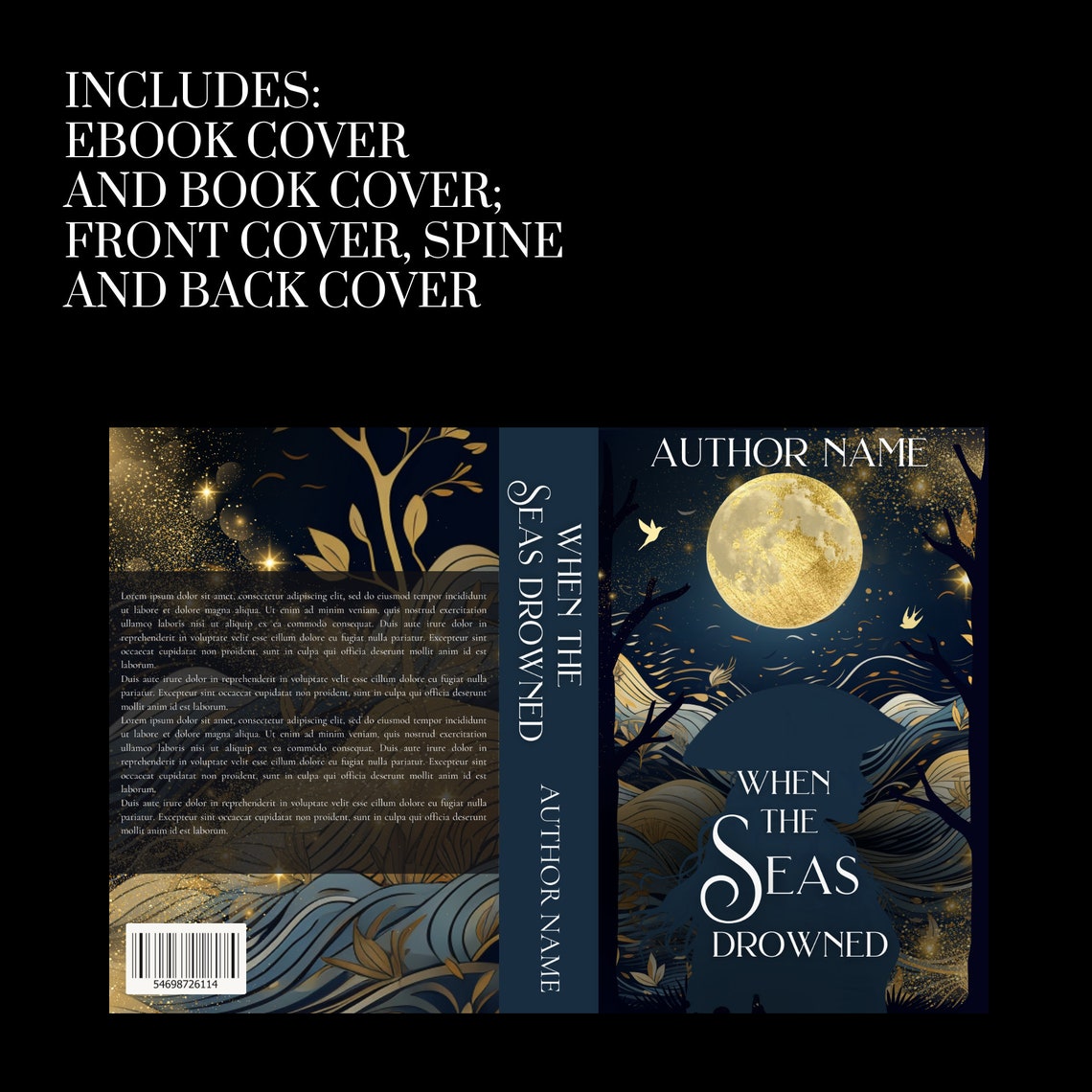 Customisable Book Cover Design | Pre-made Pirate Fantasy Adventure ...