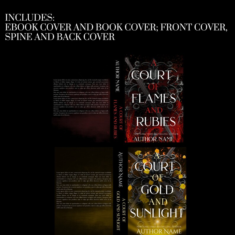 Customisable Book Cover Design Set | Pre-made Fantasy Book and Ebook ...