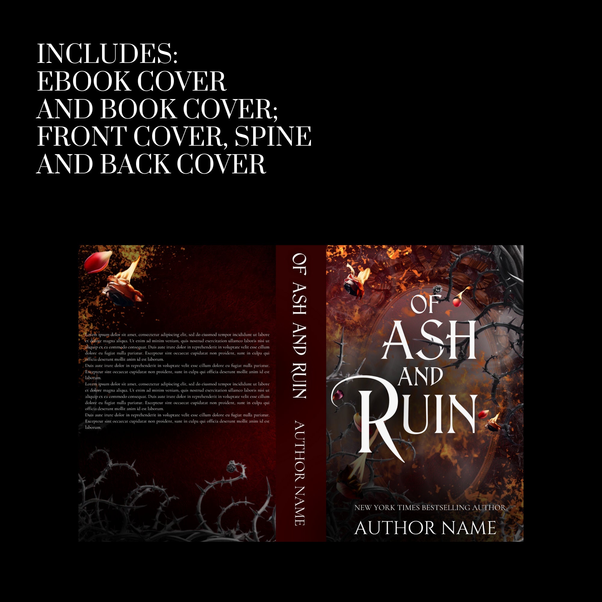 Customisable Book Cover Design Pre-made Fantasy Romance Physical Book ...
