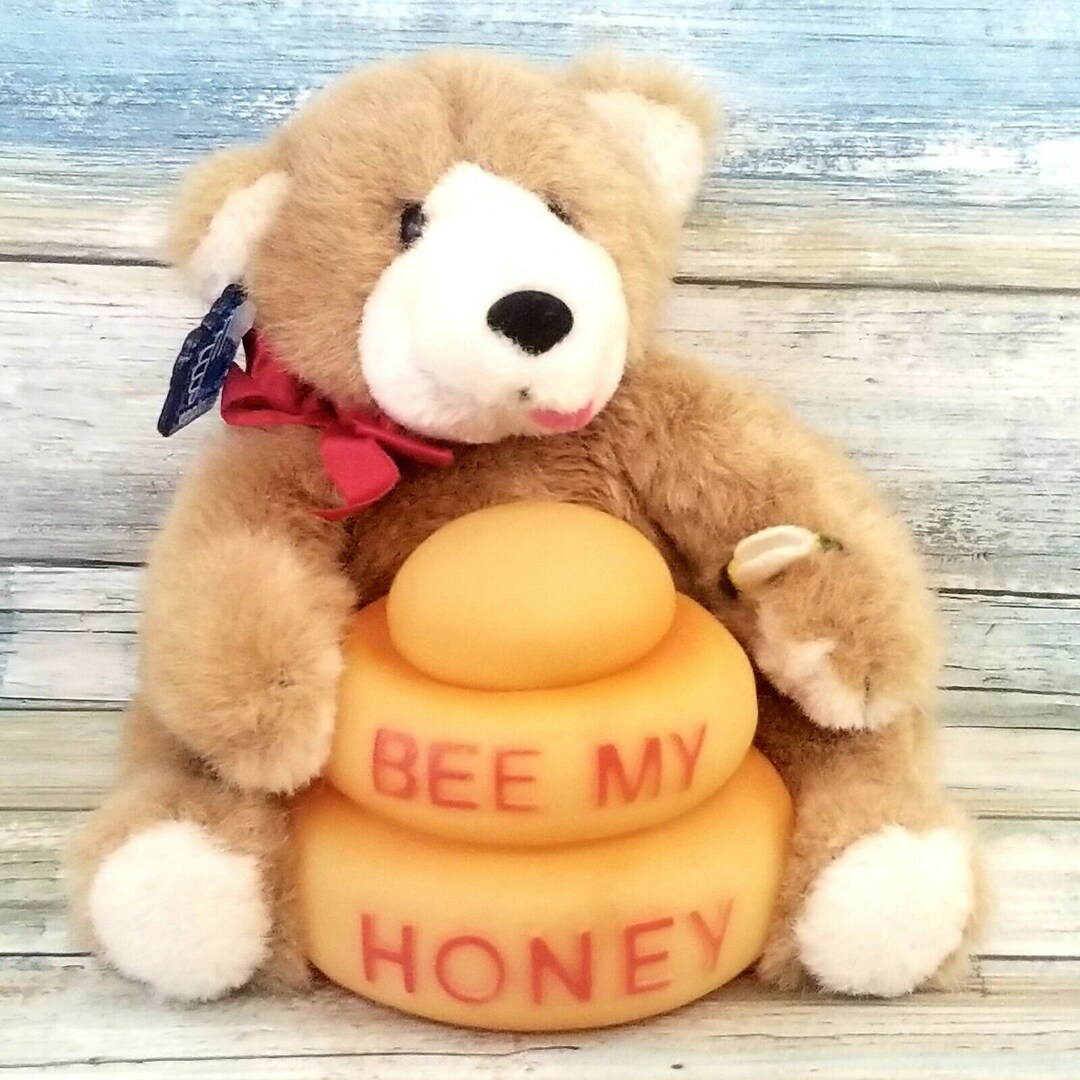 Vintage Applause Teddy Bear Plush Bee My Honey Behive 1986 Stuffed ...
