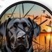 Black Labrador Retriever Wall Clock, Flying Mallard Clock, Duck Hunting ...