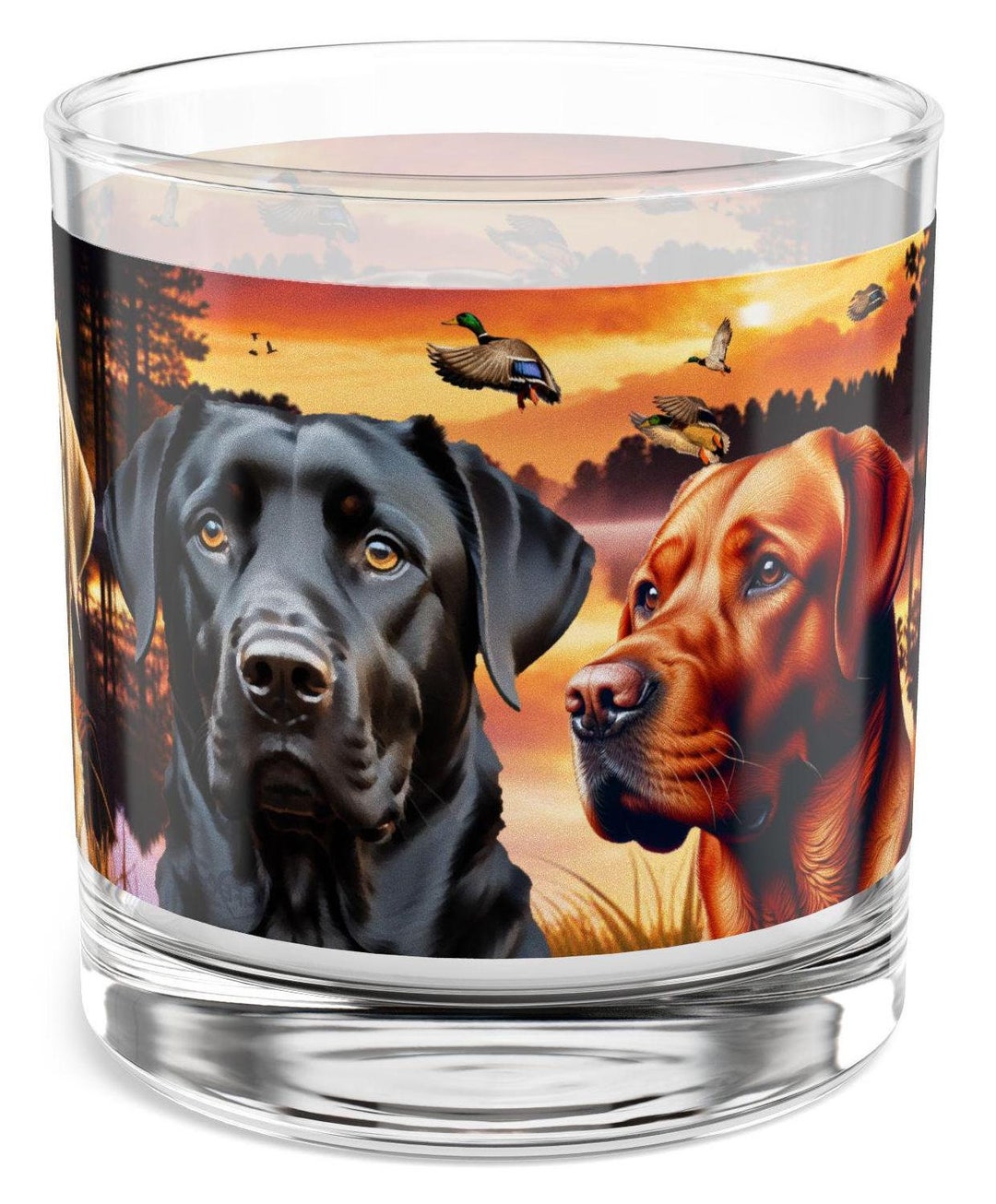 Fox Red Labrador Cocktail Glasses, Set of 4 Rocks Glasses, Duck Liquor ...