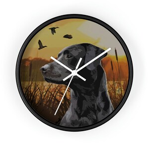 Amazing Black Labrador Wall Clock, Labrador Retriever Clock, Duck ...
