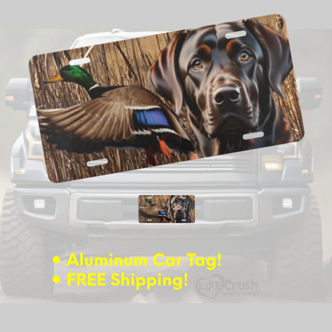 Chocolate Labrador License Plate, Duck Hunting License Plate, Duck ...
