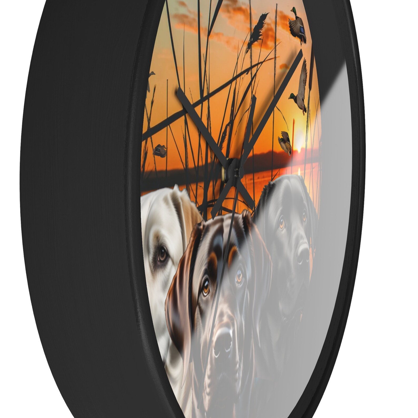 Labrador Retriever Wall Clock, Flying Mallard Clock, Duck Hunting Wall ...